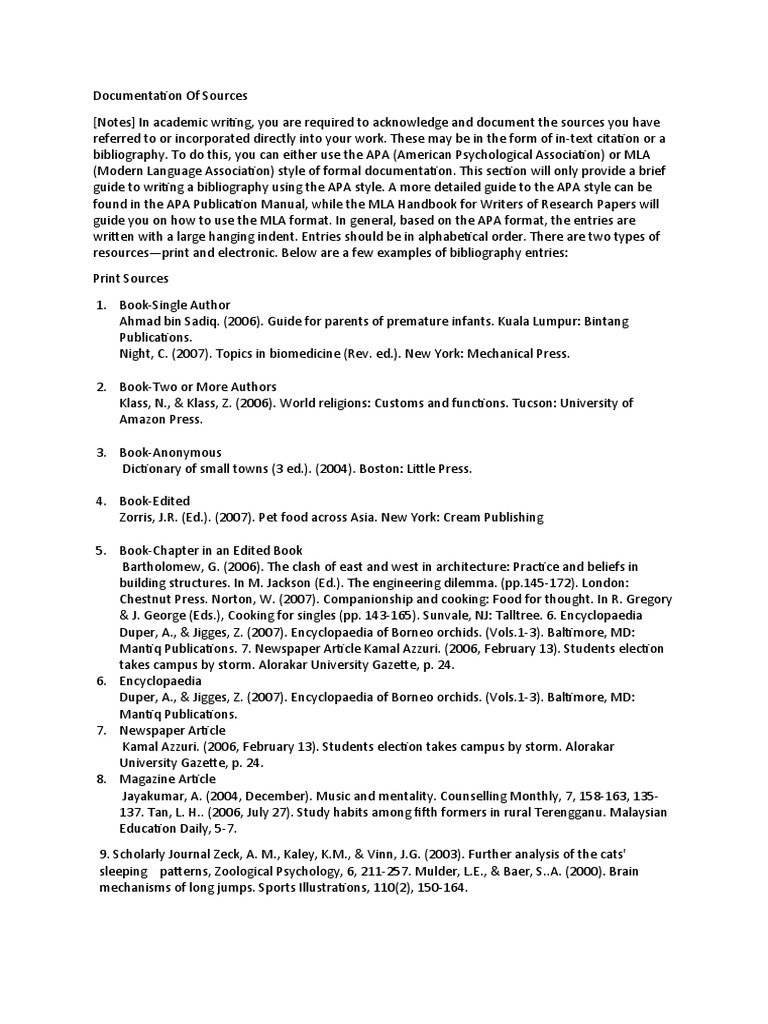 APA Bibliography Documentation Guide | PDF | Apa Style | Cognitive Science