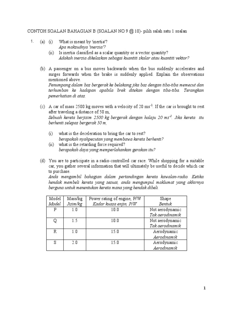 Contoh Soalan Bahagian B | PDF