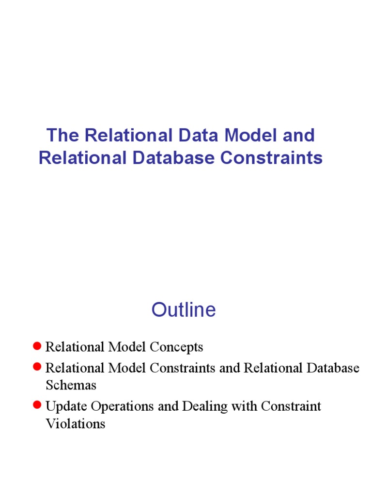 Relational Data Model and Relational Constraints-CIS | PDF | Relational ...