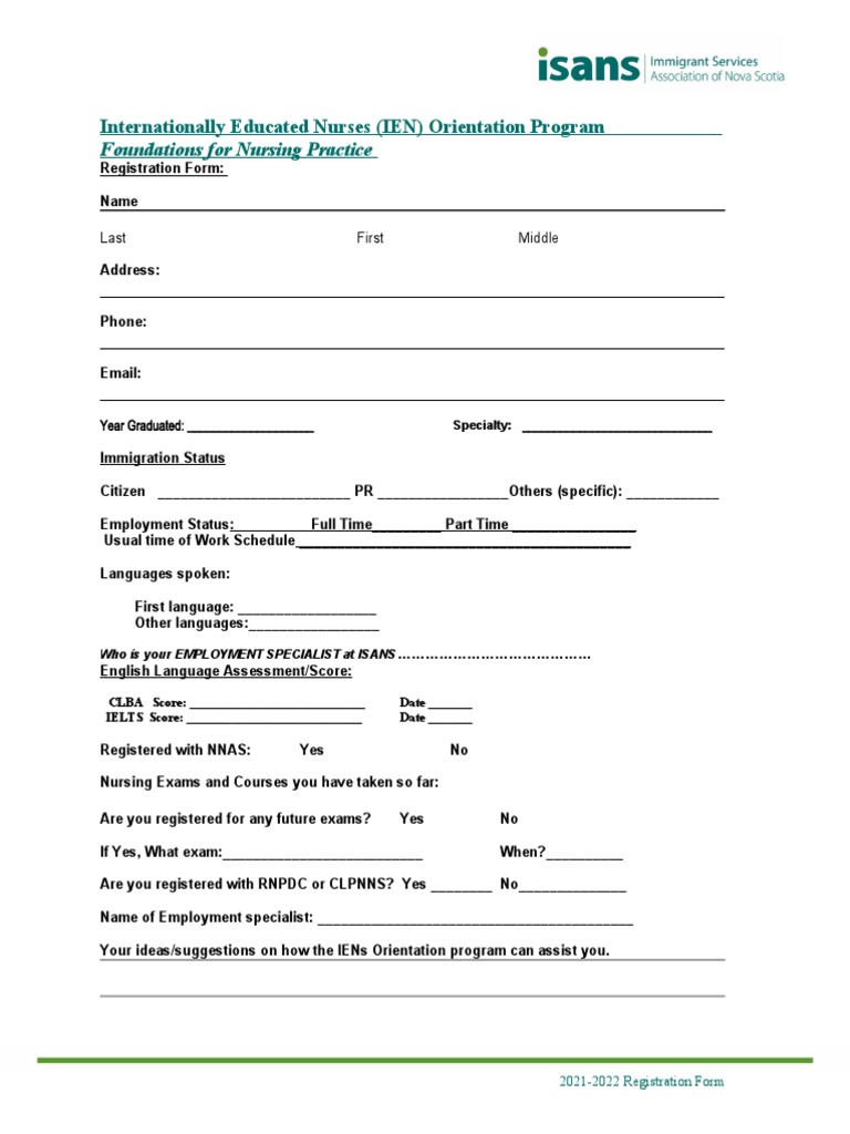 IEN Registration Form 2022 | PDF | Career & Growth