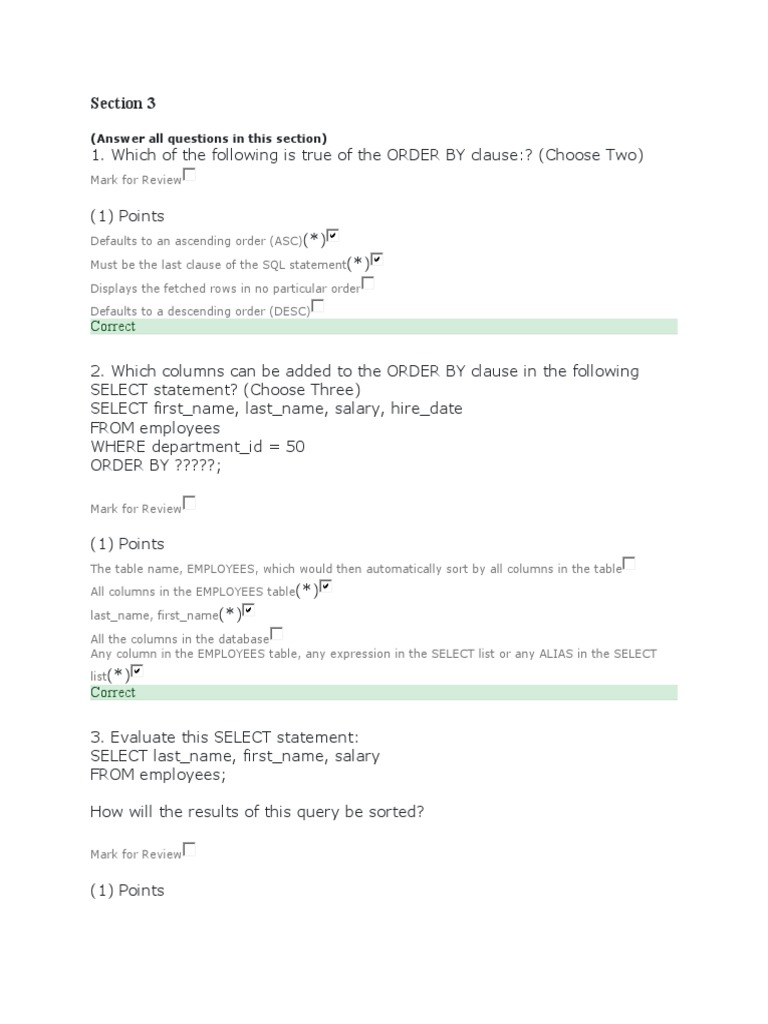 Oracle Database Programming - Section 3 | PDF | Computer Data | Computing