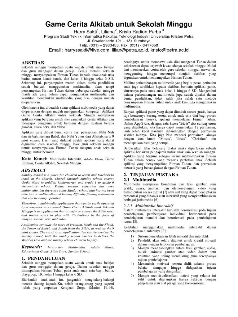 Game Alkitab Sekolah Minggu | PDF