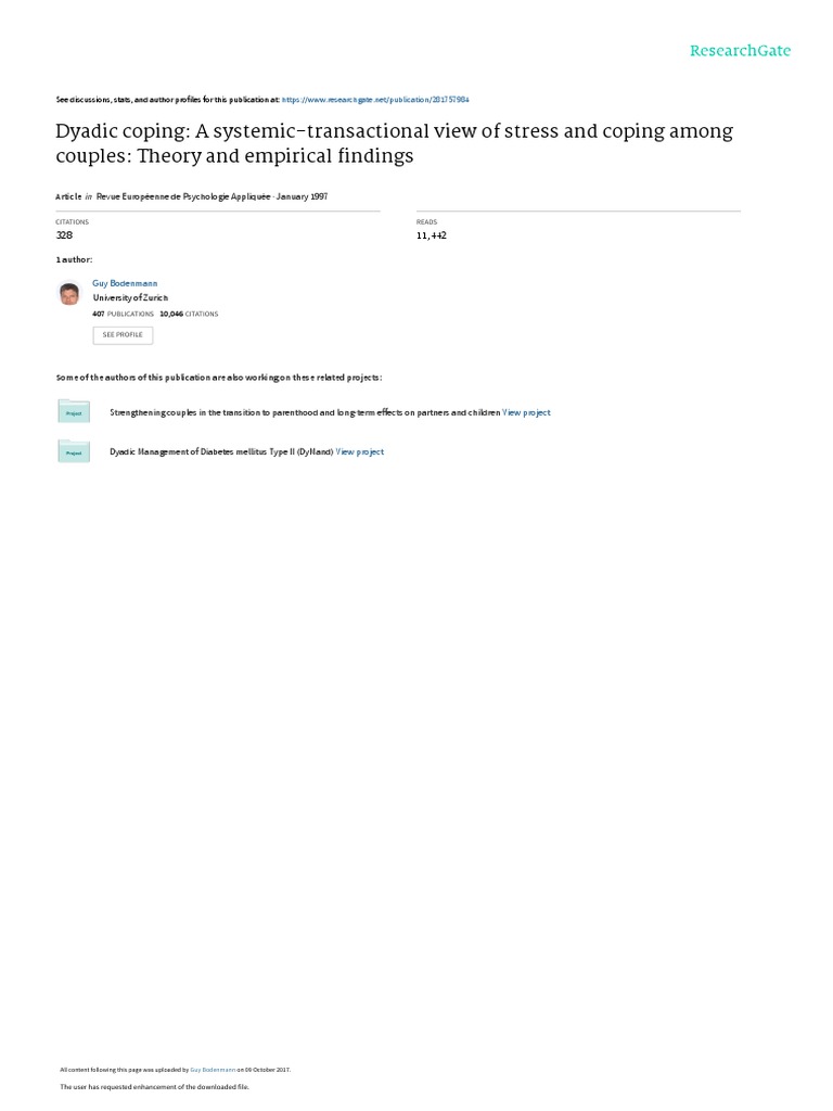 Dyadic Coping: A Systemic-Transactional View of Stress and Coping Among ...