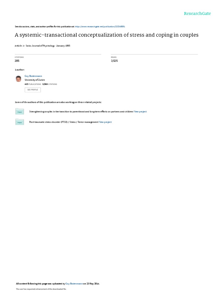 A Systemic-Transactional Conceptualization of Stress and Coping in ...