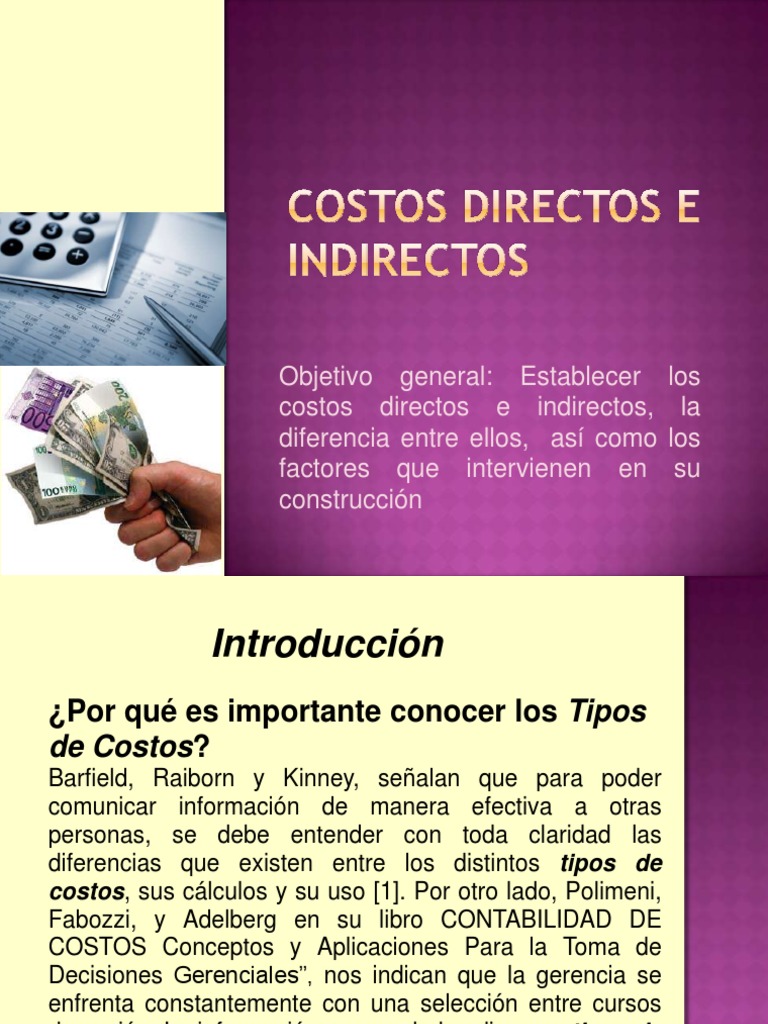 Costos Directos E Indirectos | PDF | Costo | Economias