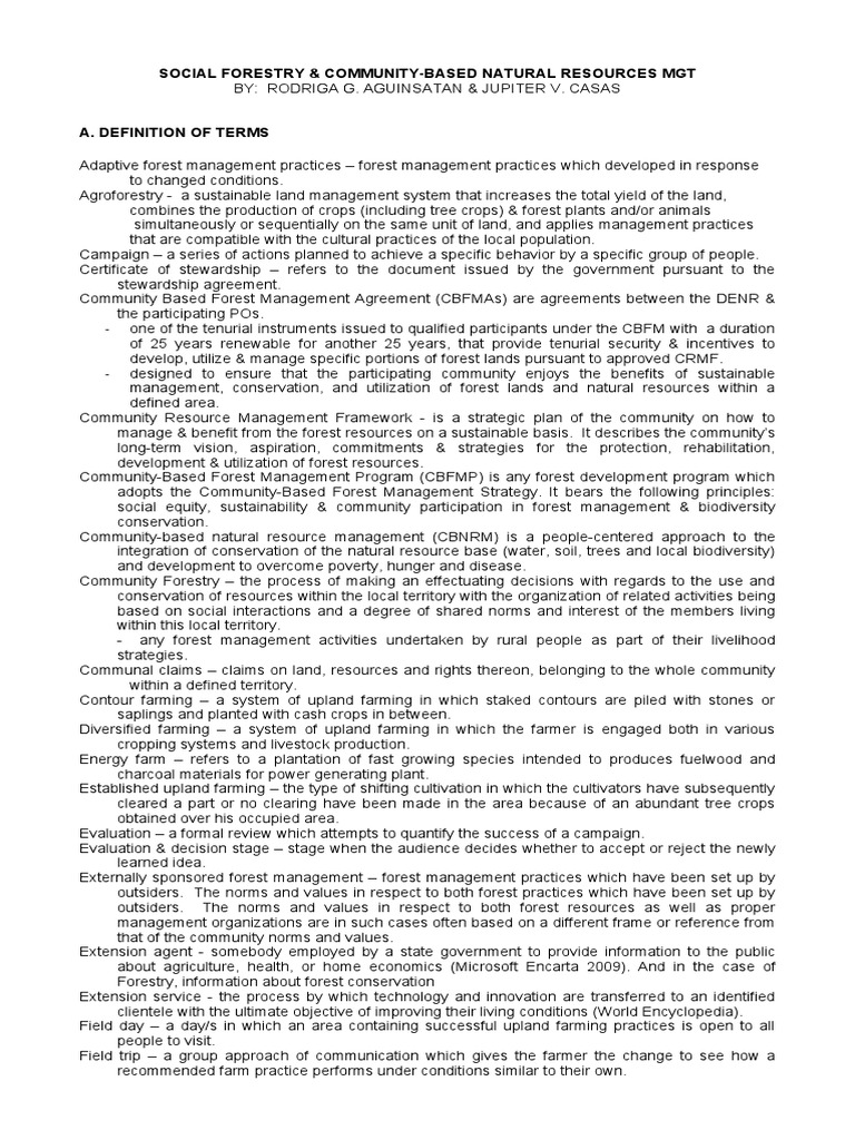 Social Forestry Lecture Notes Pdf Forestry Agriculture