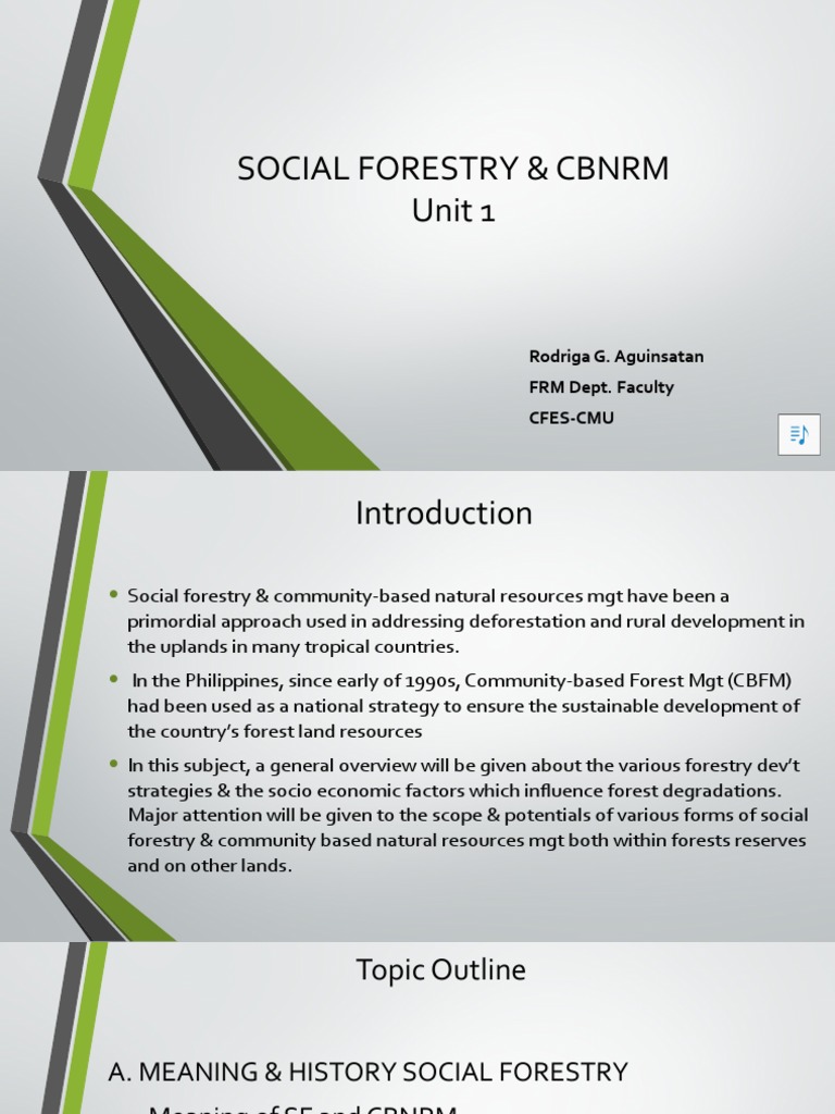 Social Forestry Lecture Notes Pdf Forestry Natural Resource Management