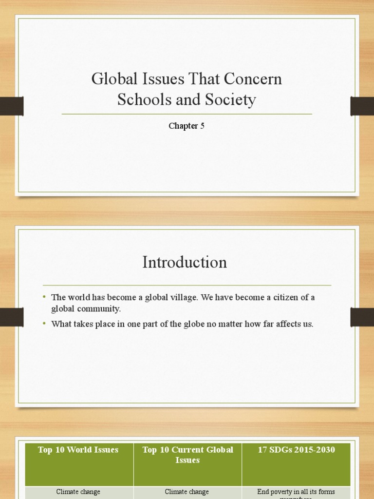 Global Issues That Concern Schools and Society | PDF | Sustainability ...