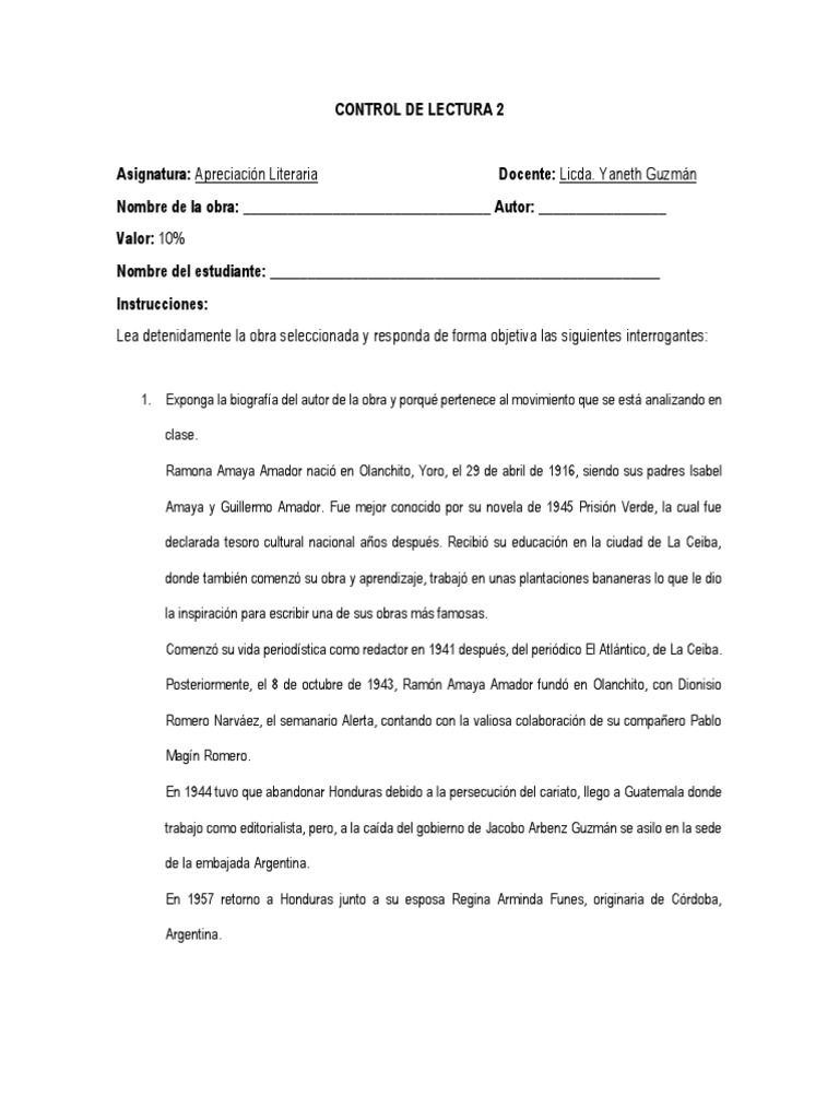 Control de Lectura 2 | PDF