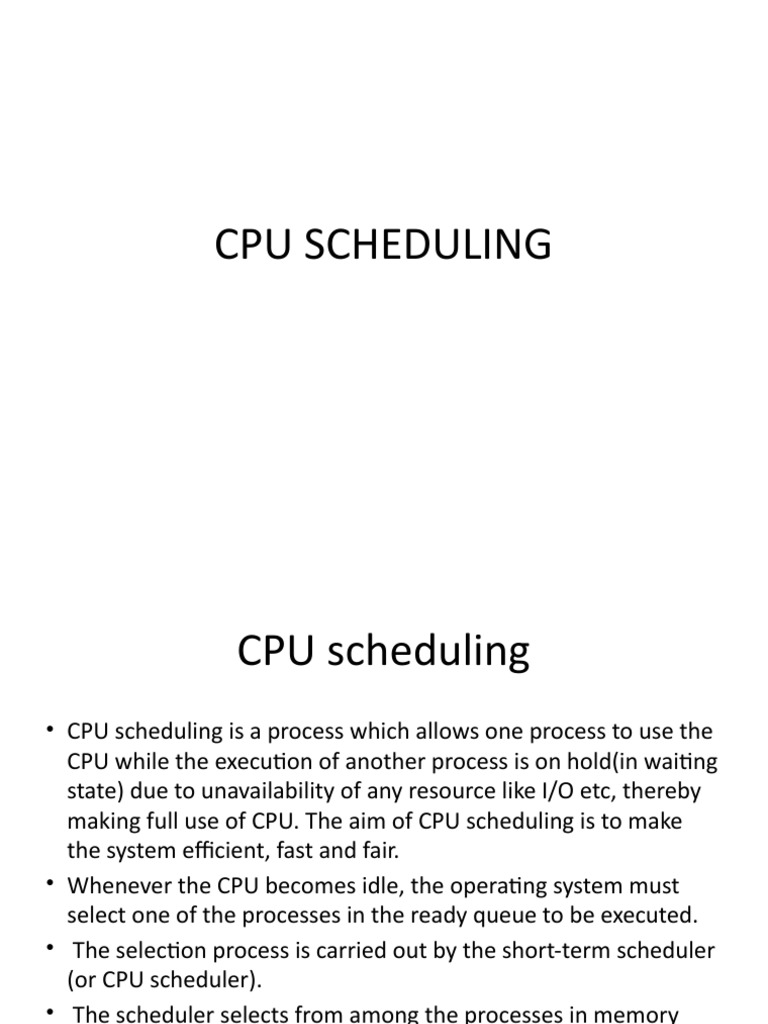 CPU Scheduling | Download Free PDF | Scheduling (Computing) | Thread (Computing)