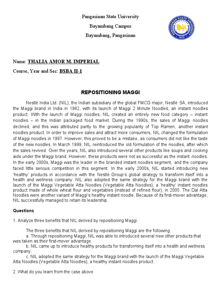 Repositioning Maggi-Thalia Amor Imperial | PDF | Brand | Nestlé