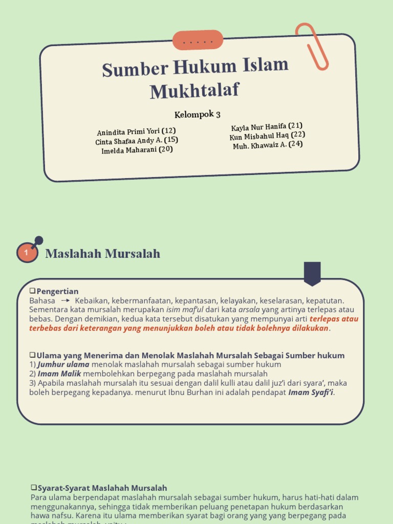 Sumber Hukum Islam: Maslahah dan 'Urf | PDF | Agama & Spiritualitas