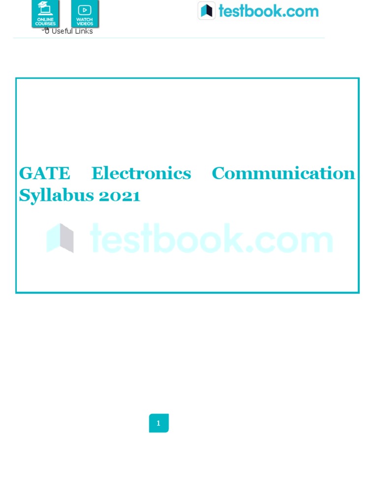 GATE 2021 ECE Syllabus Overview | PDF | Mathematical Analysis ...