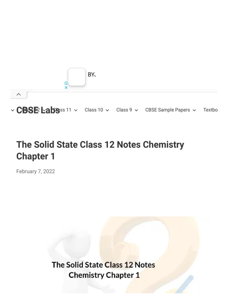 The Solid State Class 12 Notes Chemistry Chapter 1 - CBSE Labs ...