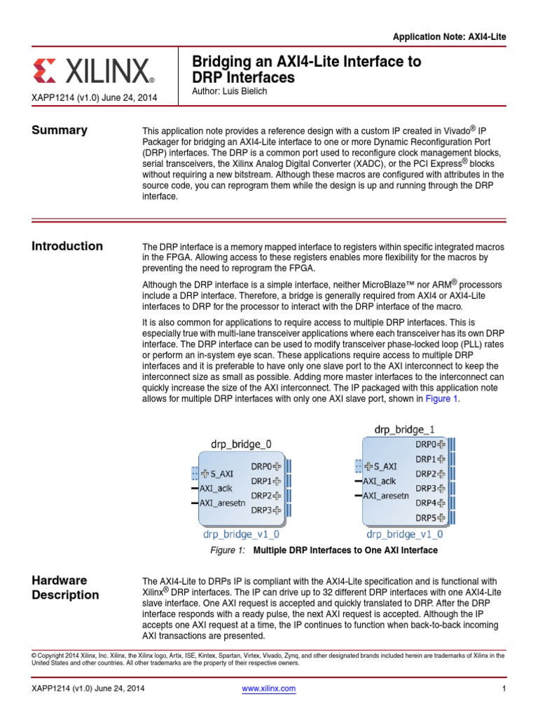 Bridging An AXI4-Lite Interface To DRP Interfaces | PDF | Legal ...