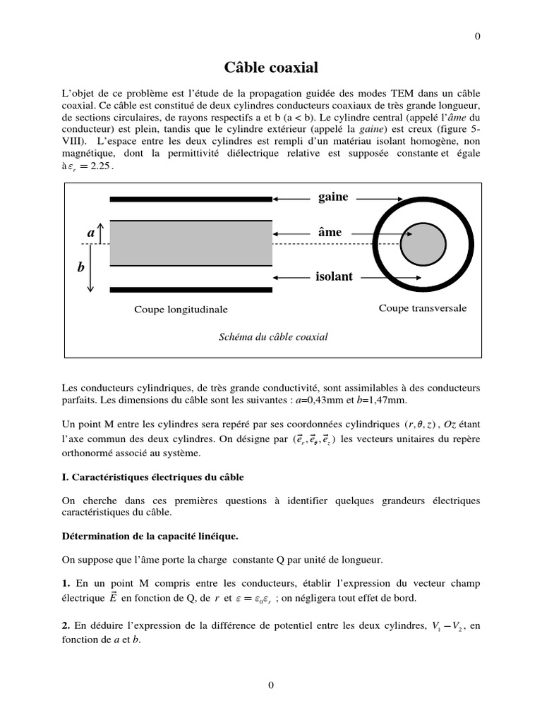 Chap7 Ex Cable Coaxial | PDF | Câble coaxial | Champ magnétique