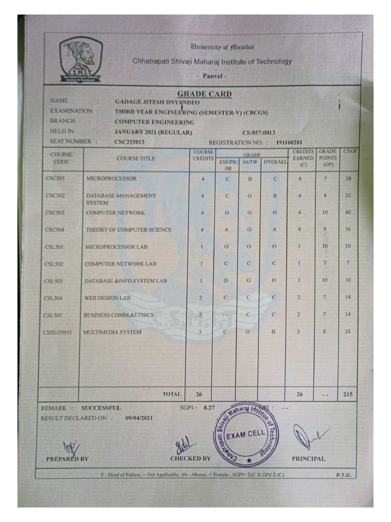 TE Marksheet | Download Free PDF | Computer Science | Computing