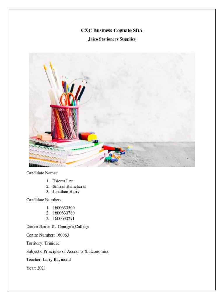 CXC Business Cognate SBA | PDF | Net Income | Income Statement