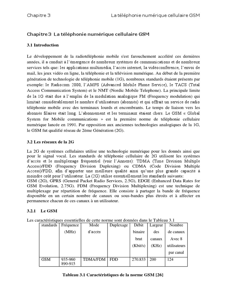 Introduction au GSM et réseaux 2G | PDF | GSM | Réseau cellulaire