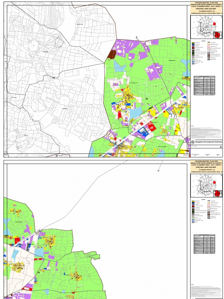 Existing Land Use Map: Revised Master Plan For Bangalore Development ...