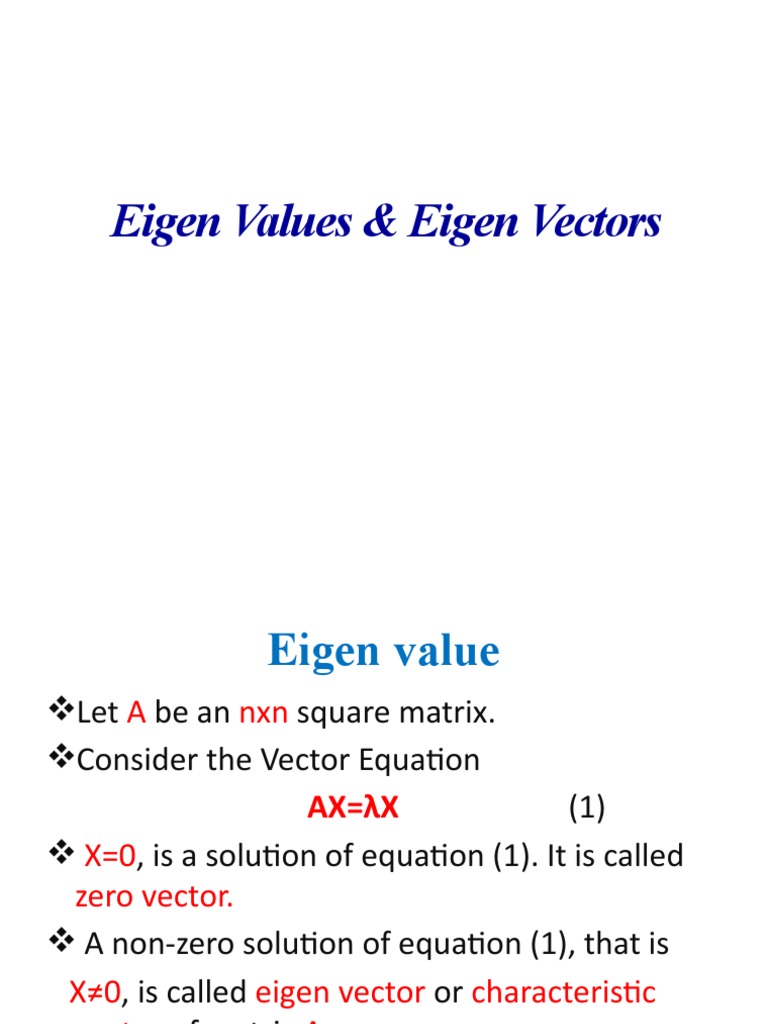 Eigen Values & Eigen Vectors | Download Free PDF | Eigenvalues And ...