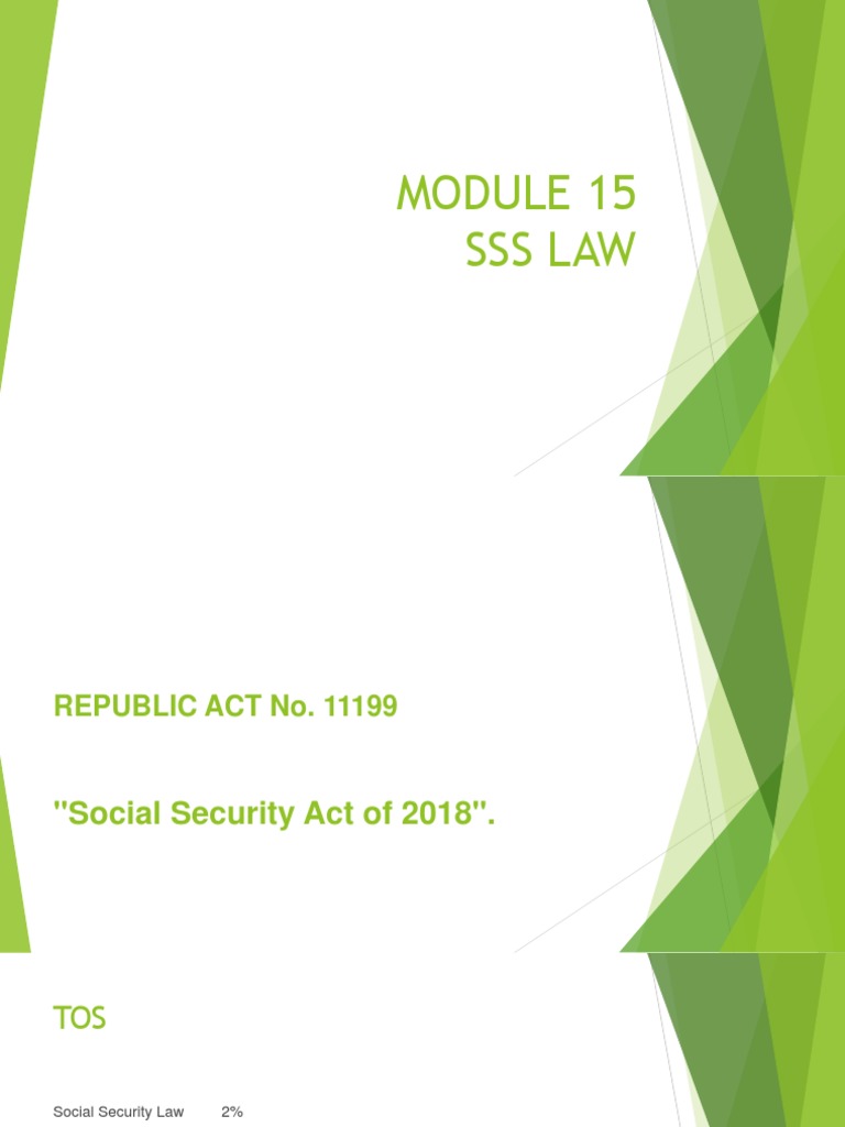 MODULE 15-SSS Law | PDF | Pension | Employment