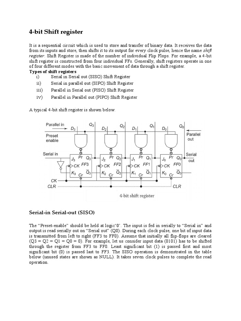 Shift Register Notes | PDF | Computer Hardware | Computer Data