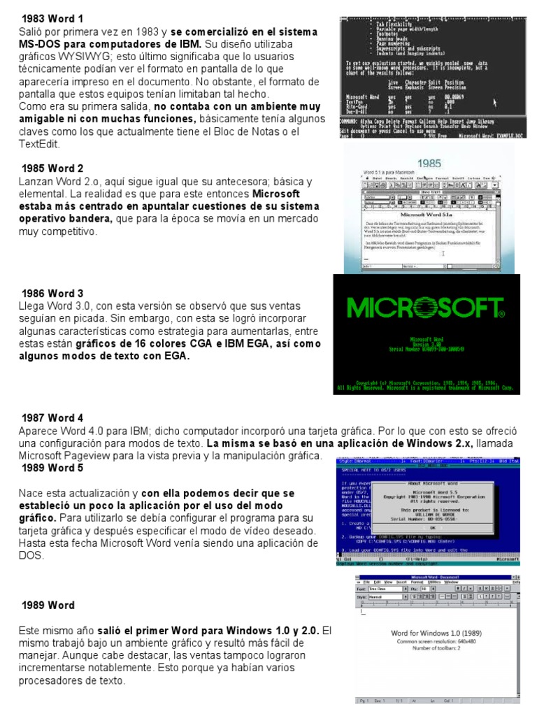 Historia de Word | PDF | Microsoft Word | Microsoft Office