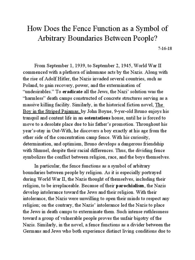 How Does The Fence Function As A Symbol of Arbitrary Boundaries Between ...