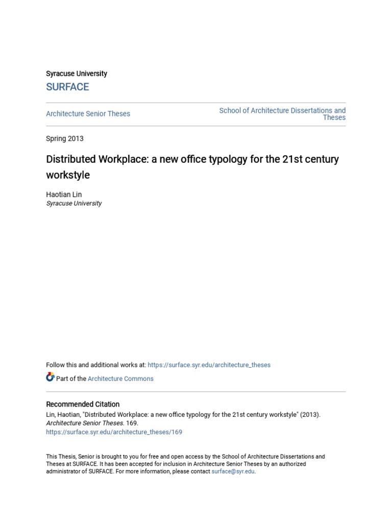 Distributed Workplace A New Office Typology For The 21st Century | PDF ...