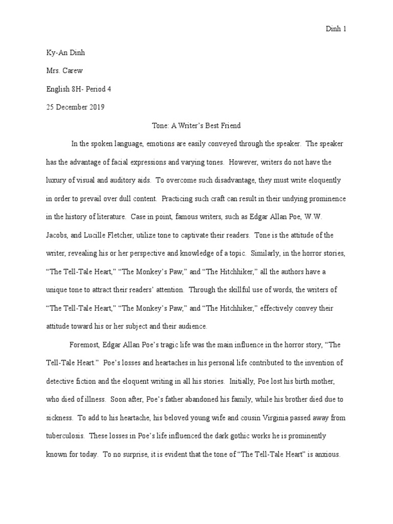 Tone in Horror Story Writing | PDF | Edgar Allan Poe