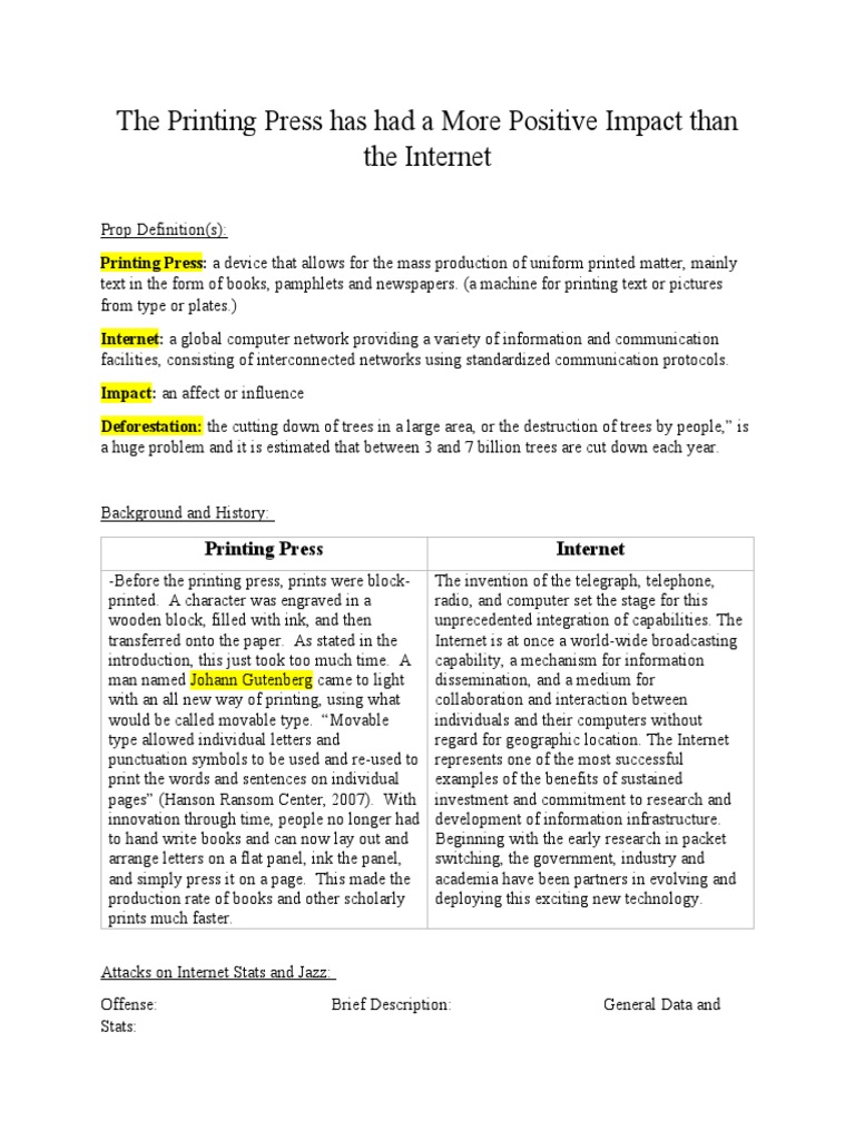 The Printing Press Has Had A More Positive Impact Than The Internet ...