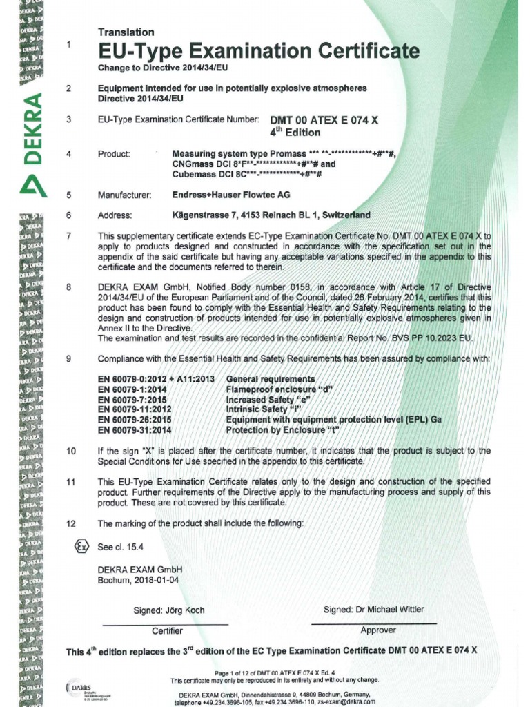 ATEX Certificate | PDF