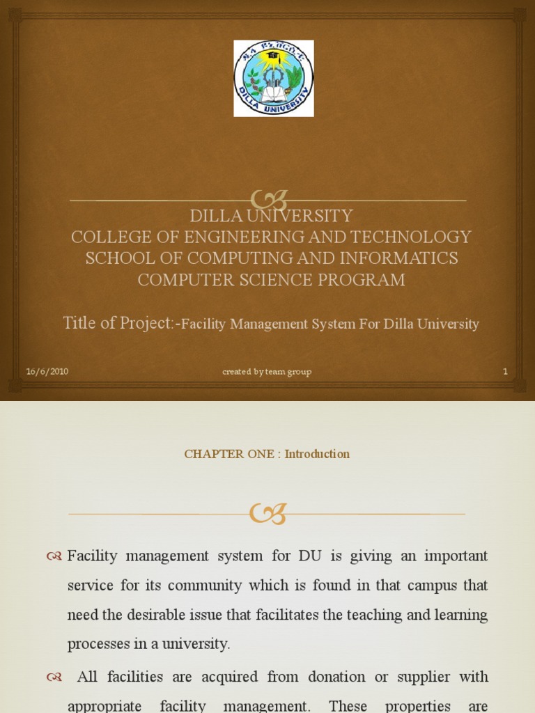Dilla University College of Engineering and Technology School of ...