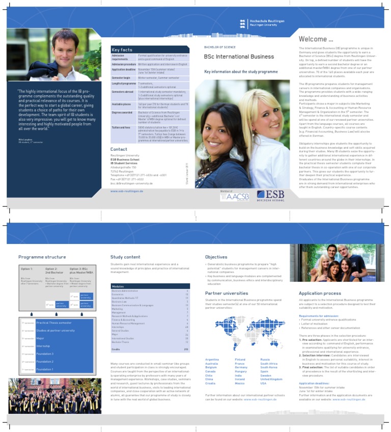 HSRT Flyer ESB BSC IB | PDF | Bachelor's Degree | Master Of Business ...