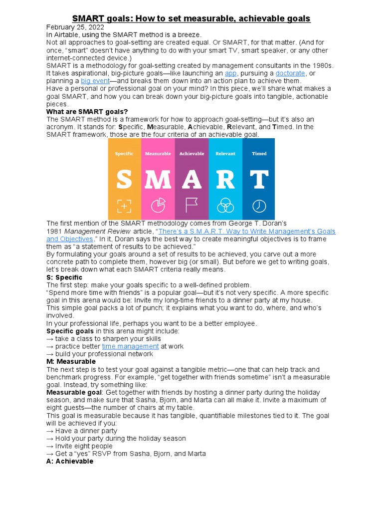 SMART Goals: How To Set Measurable, Achievable Goals: App Doctorate Big ...