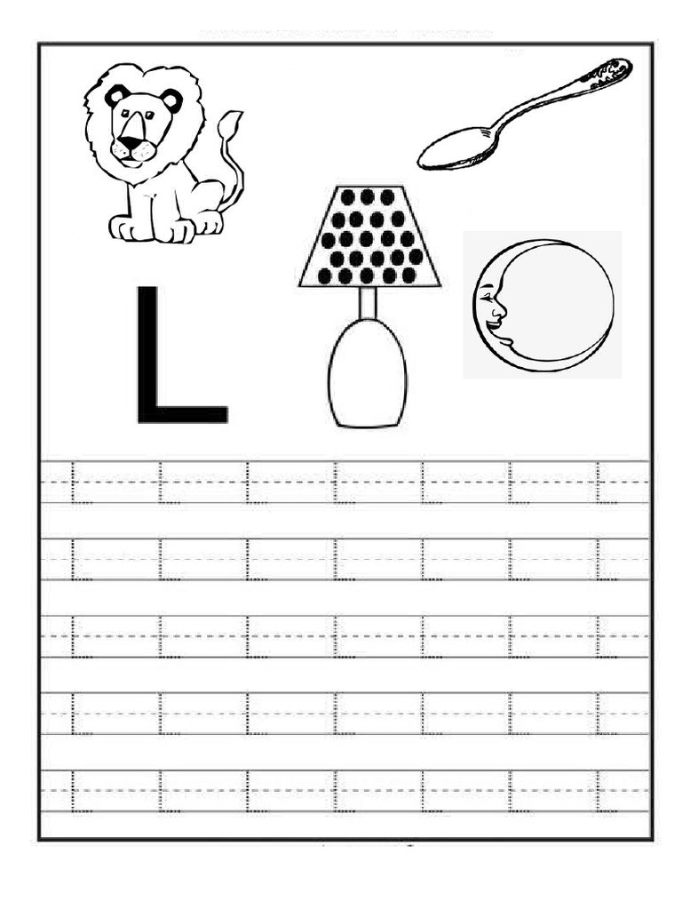 Litera L - Trasare Pe Linia Punctata | PDF