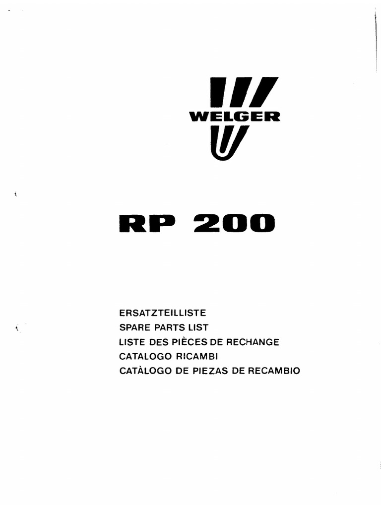 Éclaté WELGER RP 200 Type 1721 | PDF