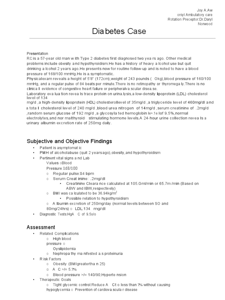 Diabetes Soap Note Exercise 1 728 | PDF | High Density Lipoprotein ...