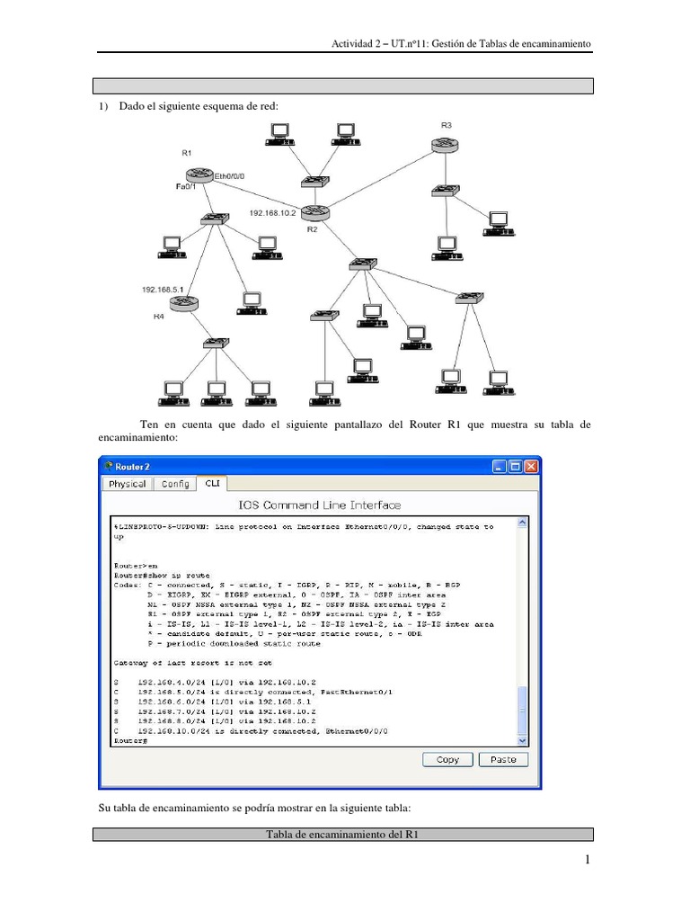Tabla de Enrutamiento | PDF | Enrutador (Computación) | Internet