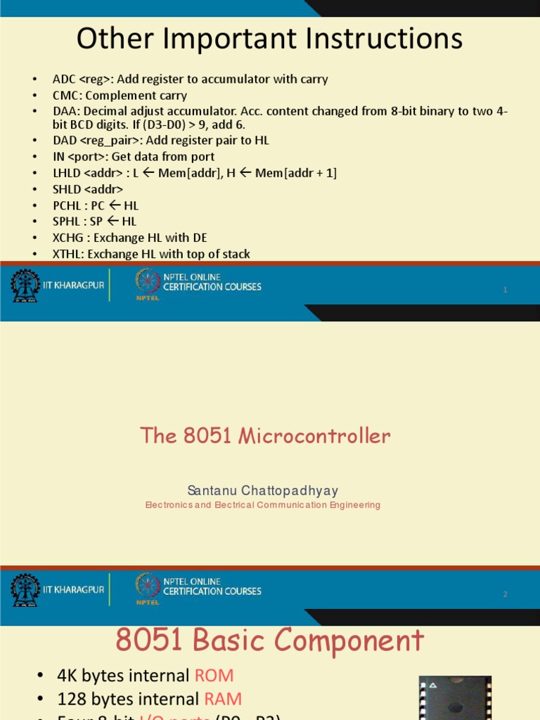 Document Analysis: Instruction Set Reference for the 8051 Microcontroller | PDF ...
