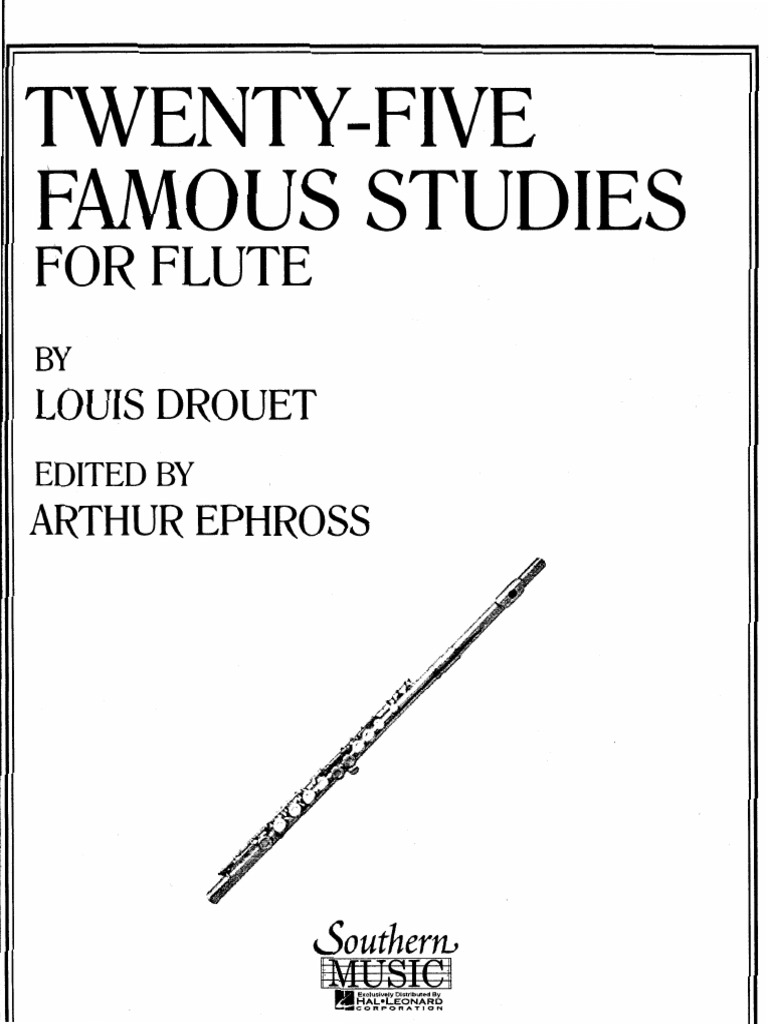 Twenty Five Famous Studies For Flute by Louis Drouet | PDF