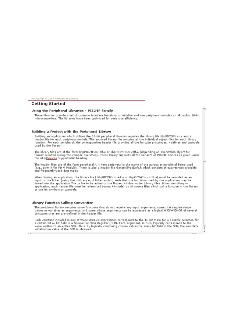 PIC24F Peripheral Library Guide | PDF | Library (Computing) | Subroutine