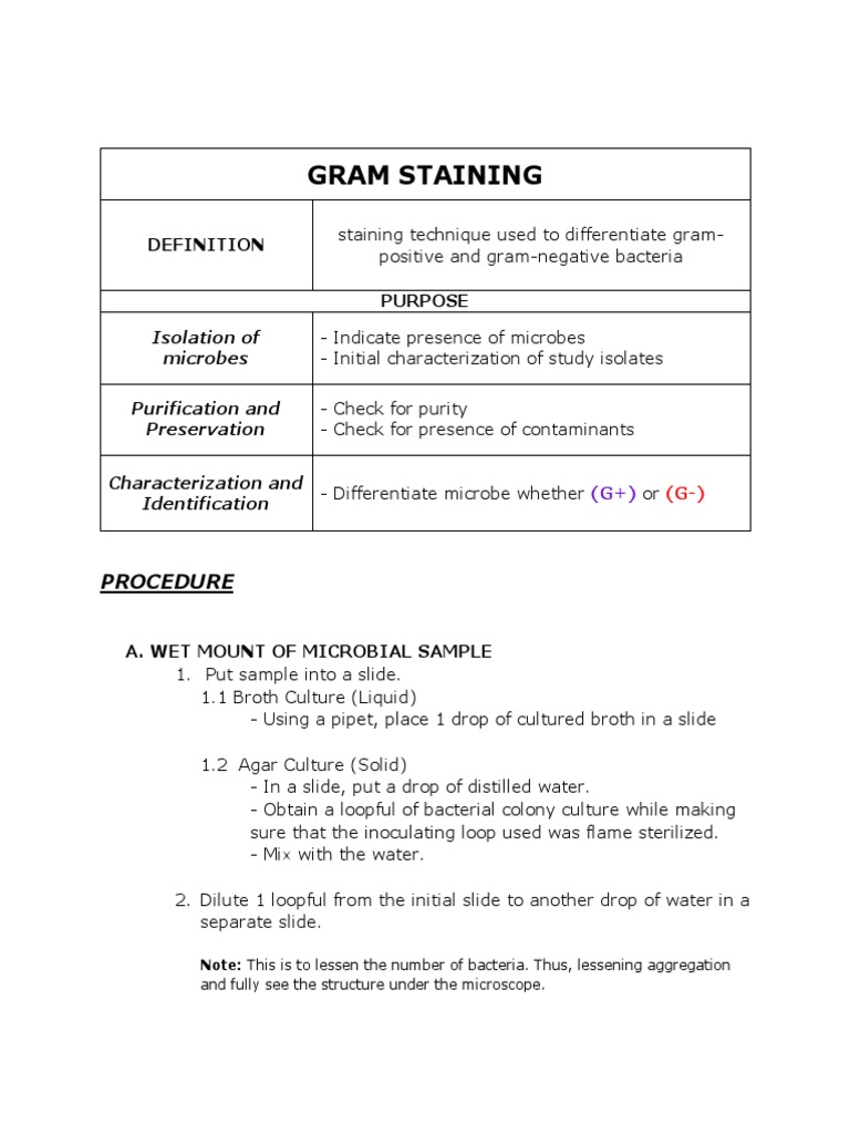 Gram Staining Reviewer | PDF | Staining | Gram Positive Bacteria