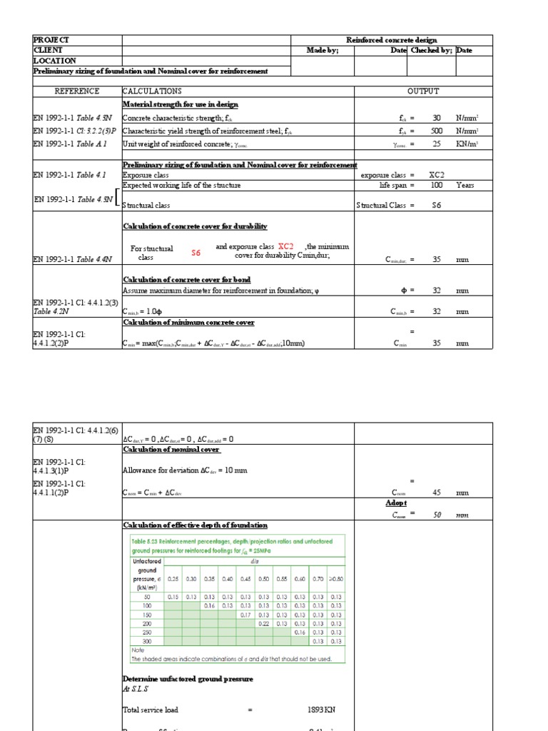Globalene 1000 Foundation Design | PDF | Concrete | Reinforced Concrete