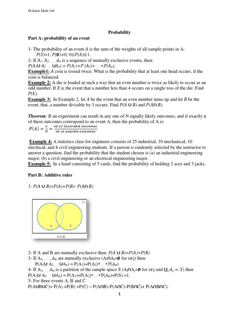 Basic Probability Rules | PDF | Probability | Probability And Statistics
