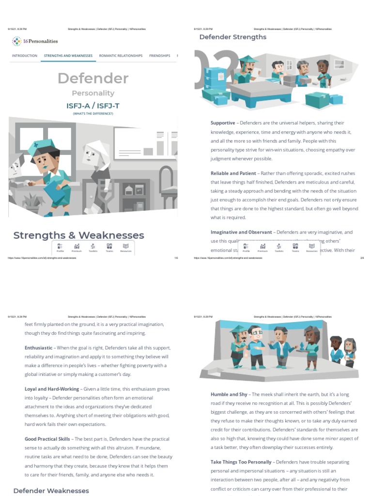Strengths & Weaknesses - Defender (ISFJ) Personality - 16personalities ...
