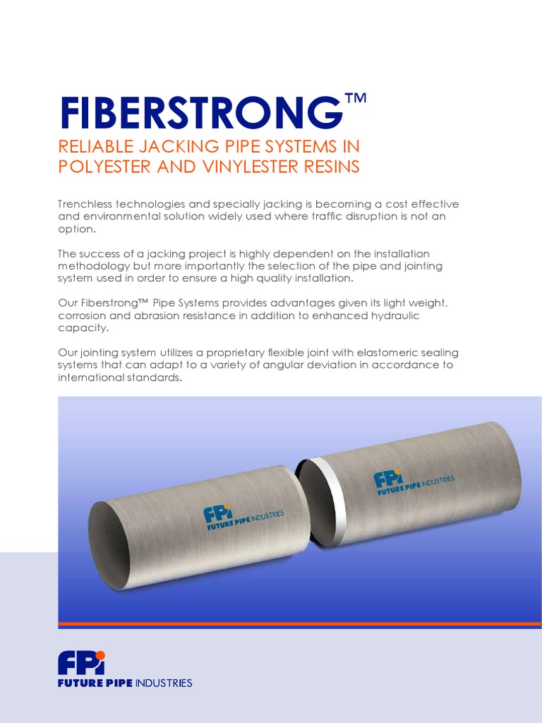Fiberstrong: Reliable Jacking Pipe Systems in Polyester and Vinylester ...