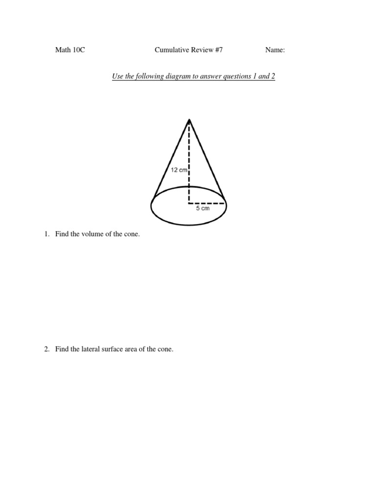 Math 10C Cumulative Review #7 Name:: Use The Following Diagram To ...