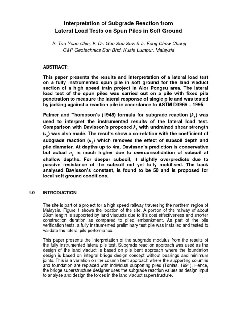 Subgrade Reaction in Soft Ground Piles | PDF | Deep Foundation | Soil ...